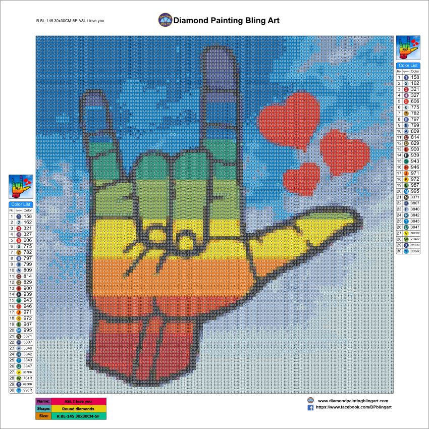 ASL I Love You – Diamond Painting Bling Art